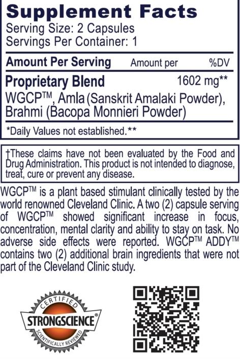 WGCPADDY® Focus - 30 Capsule Bottle - WGCPAddy